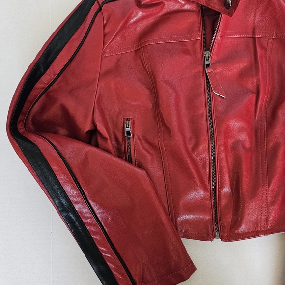 Love Tree | Jackets & Coats | Love Tree Cherry Girl Red Faux Leather ...